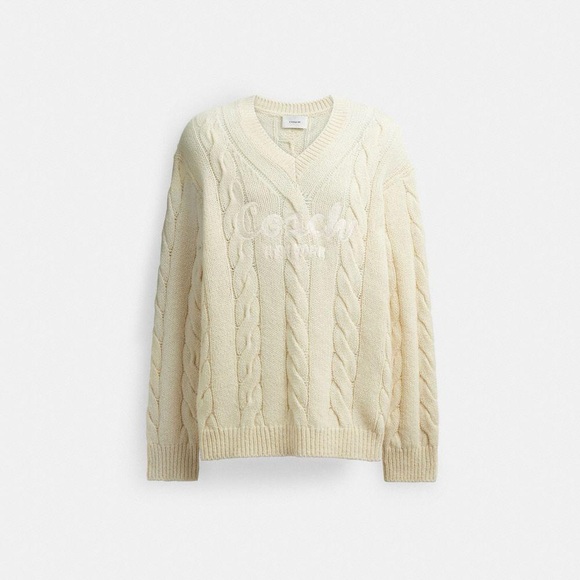 Coach | Sweaters | Coach Mens White Signature Sweater | Poshmark